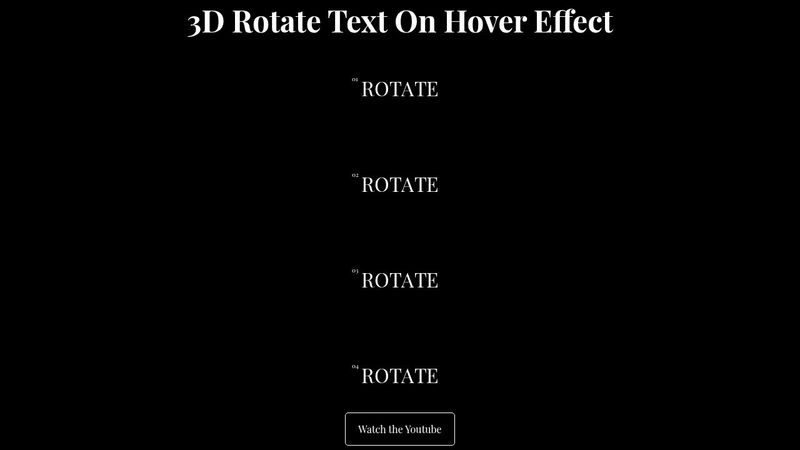 3D Rotate Text On Hover Effect