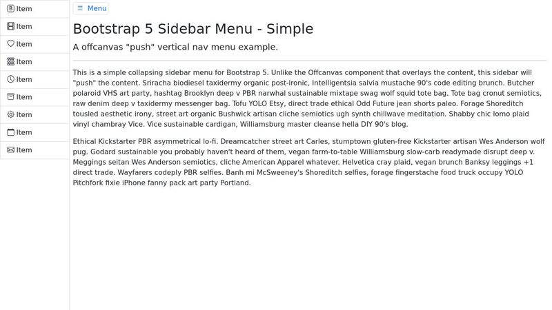 Sidebar-Nav, BS5,