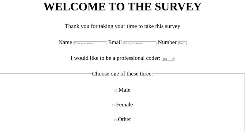 Simple Survey Form