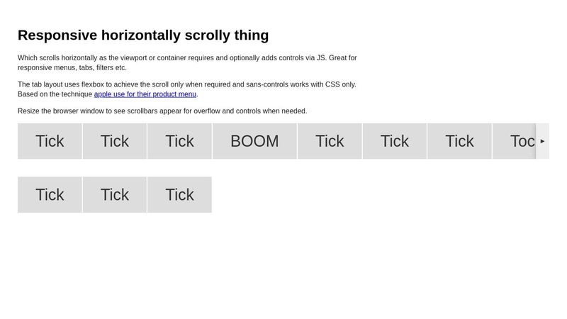 Responsive horizontally scrolly thing