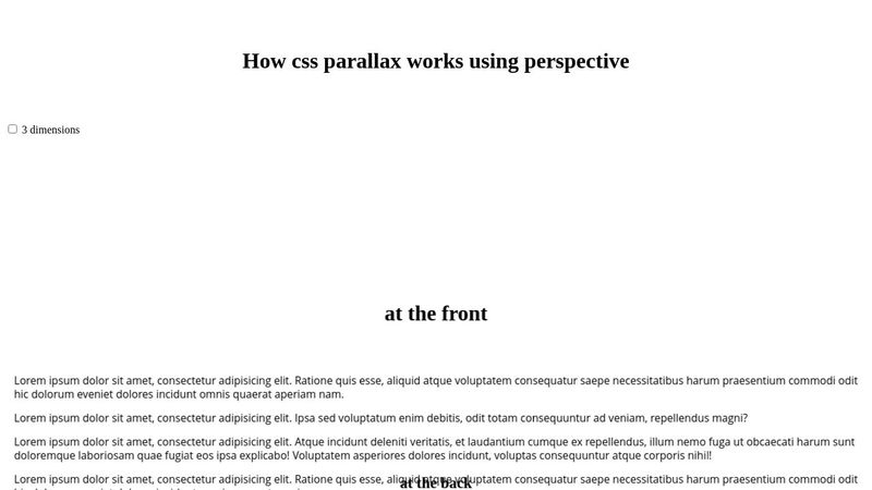 How css parallax works using perspective