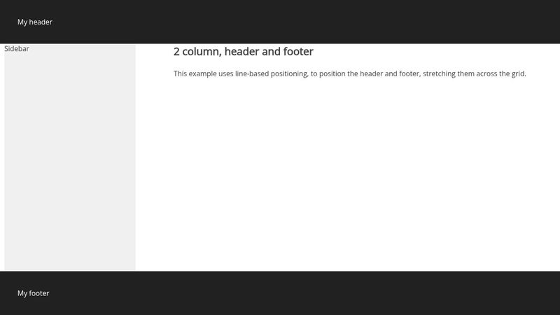 Header, 2 columns, footer