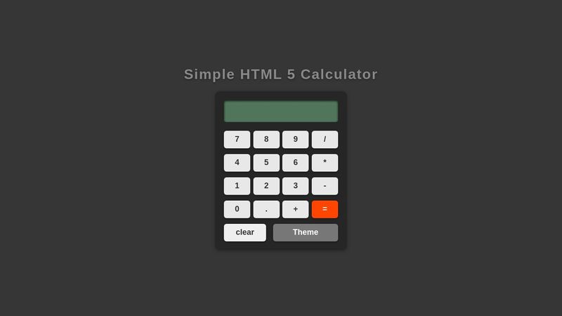A Simple HTML5 Calculator