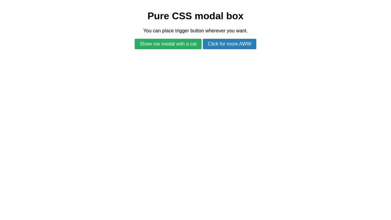 Pure CSS modal box