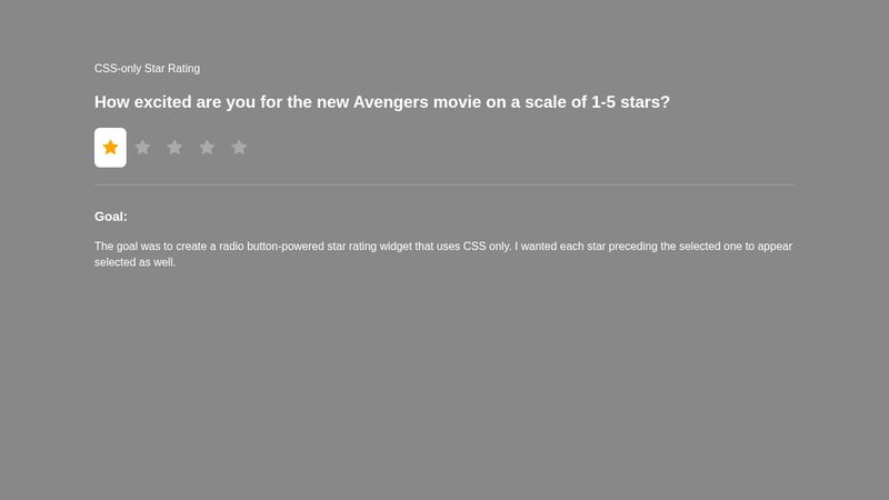 CSS-only Star Rating