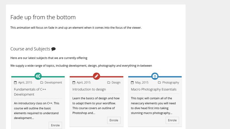 CSS animations on scroll - Fade from bottom up