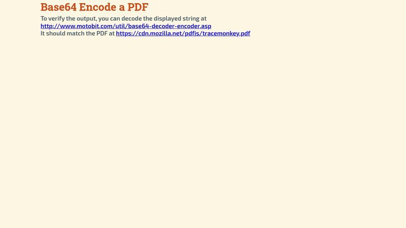 Base64 Encode a PDF