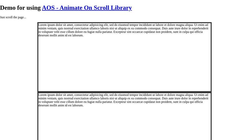 Animated Scroll with AOS