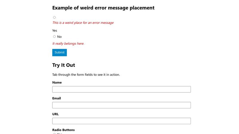 Form Validation: Issues with Radio Buttons & Checkboxes