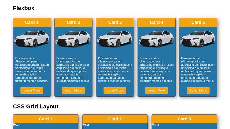 Flexbox and CSS Grid Cards