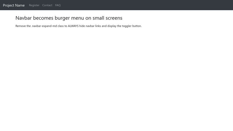 Nav Bar - BootStrap Hamburger Menu