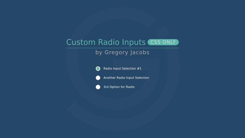 Custom Radio Inputs - CSS ONLY