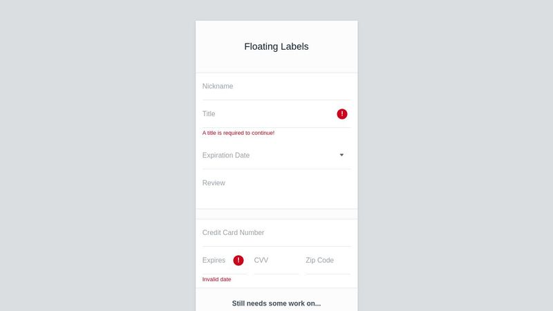 Vue.js Floating Labels