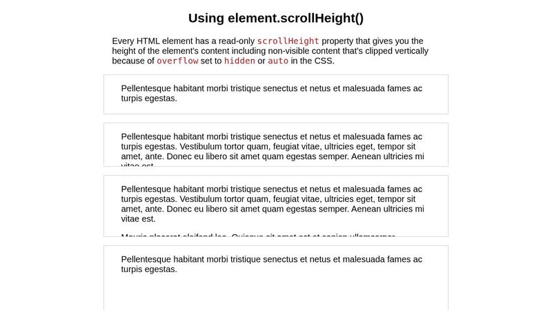 Using element.scrollHeight()