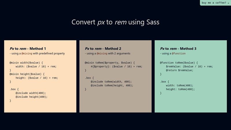 Convert Px to Rem Using Sass (3 methods)