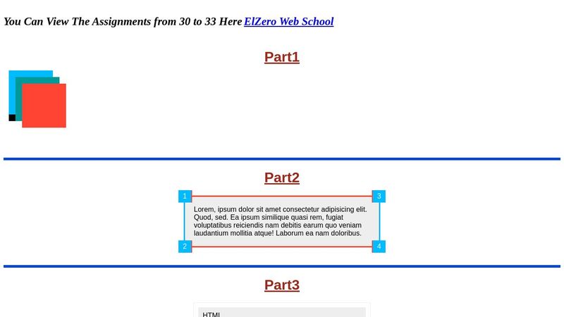 CSS Assignment 30~33