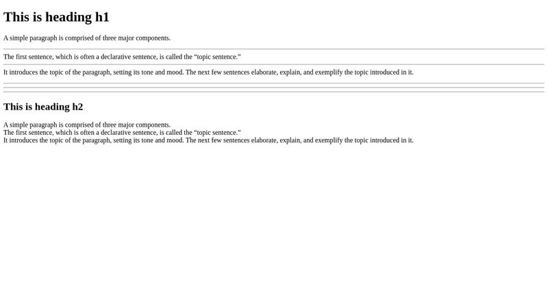 line separator in HTML
