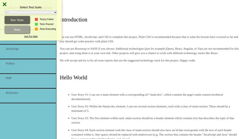 Technical Documentation Page
