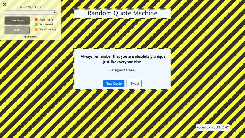 Frontend Development Libraries Project - Random Quote Machine [freecodecamp.org]