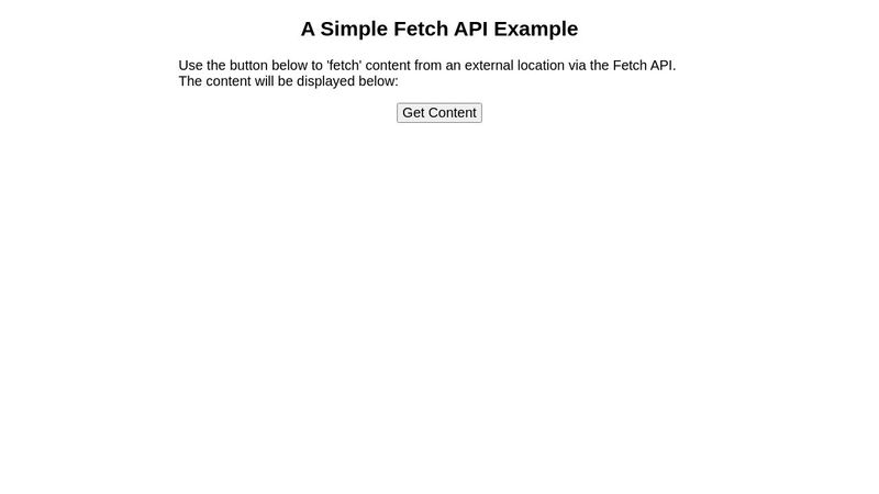A Simple Fetch API Example