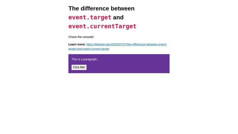 The difference between event.target and event.currentTarget