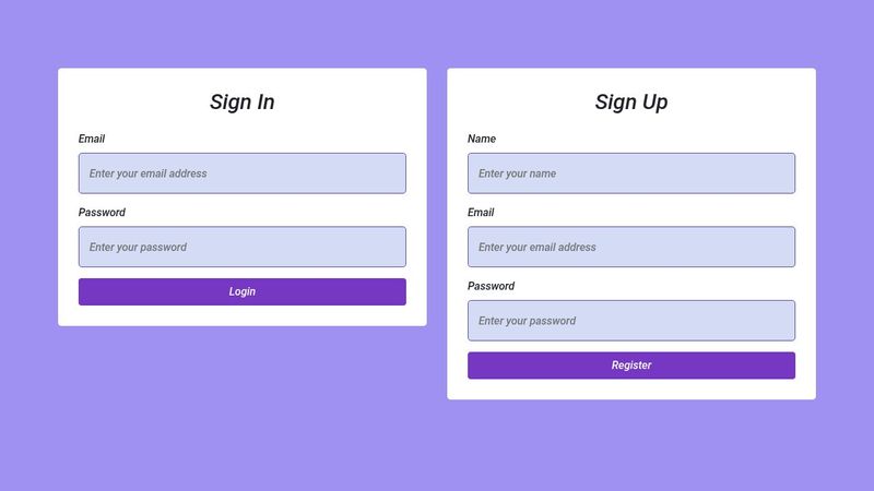 Simple login/register side by side using bootstrap 4