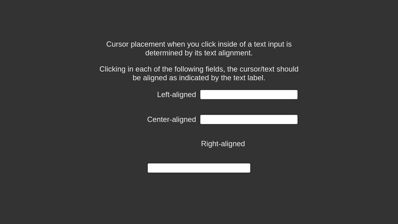 Input cursor placement