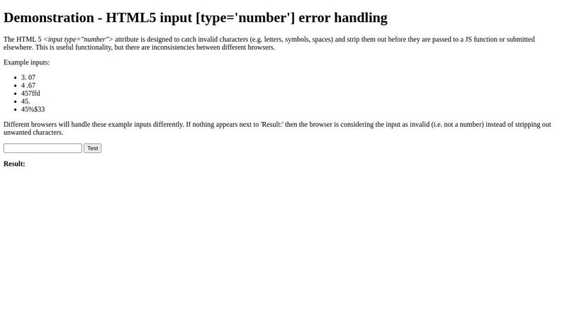 HTML5 input [type='number'] demo