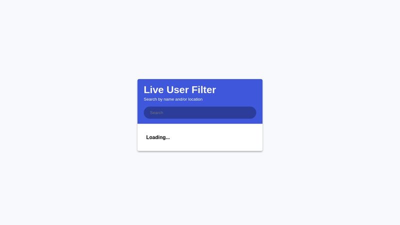 Day 42 - Live User Filter