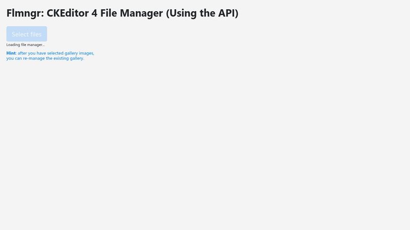 Flmngr: CKEditor 4 file manager (with using API)