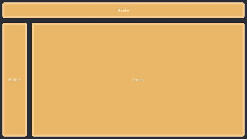 Flexbox Header, Sidebar, Content, Footer