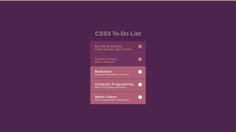 CSS3 To-Do-List
