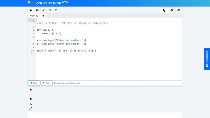 Online Python - IDE, Editor, Compiler, Interpreter