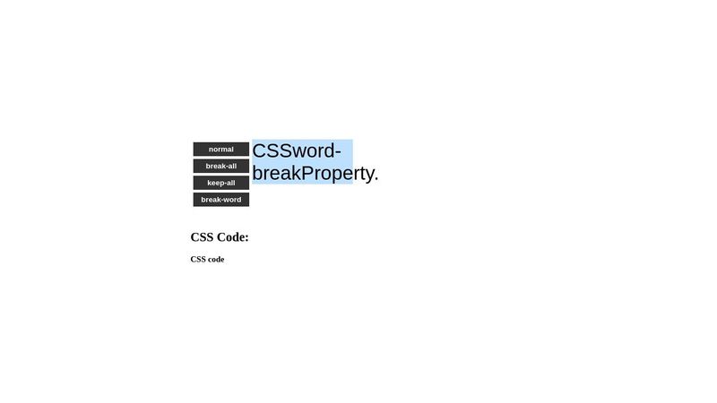 CSS word-break Property