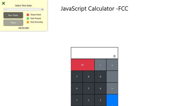 Javascript Calculator (Frontend Libraries Project - FCC)