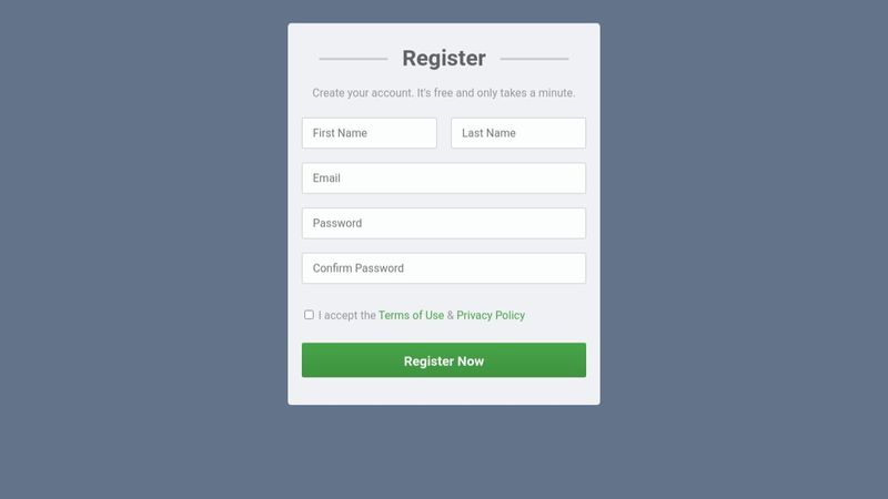 Simple Register Form