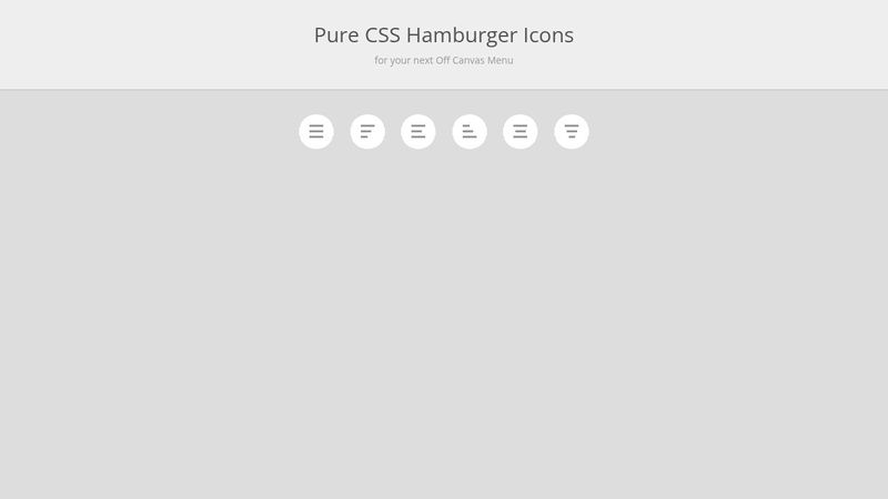 Pure CSS Hamburger Icons