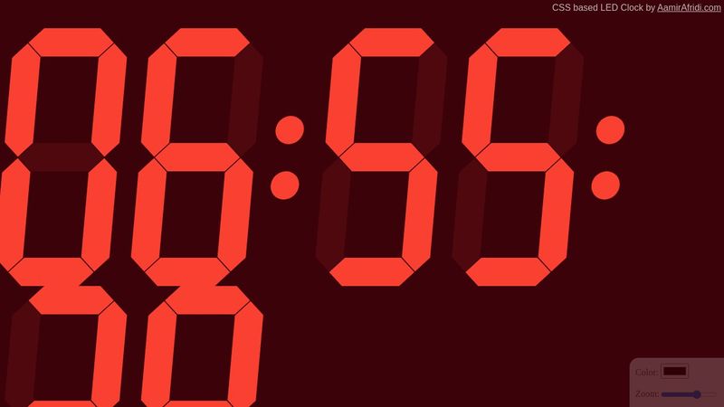 CSS3 based LED clock