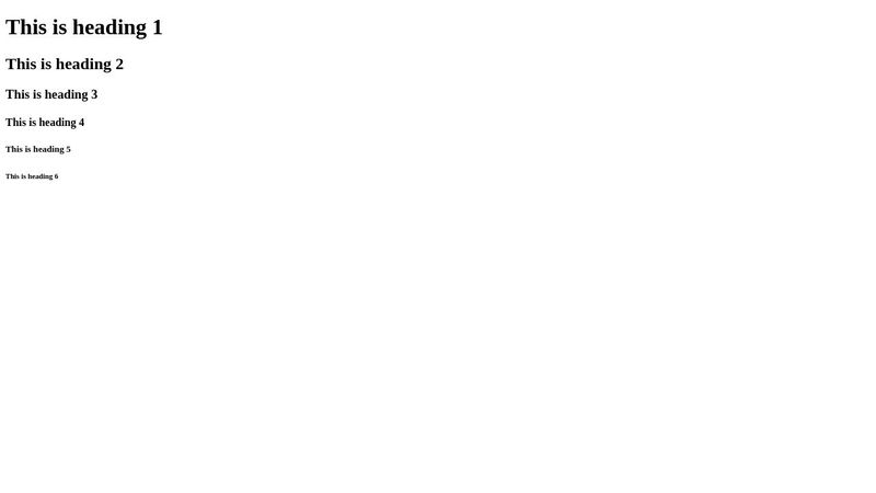 H1-H6 Html Tags