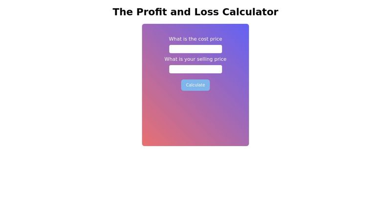 Profit and loss calculator