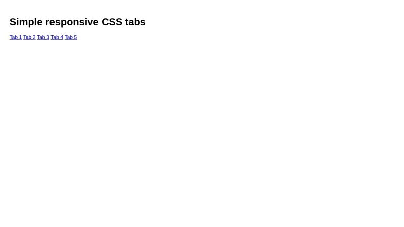 Simple CSS responsive tabs
