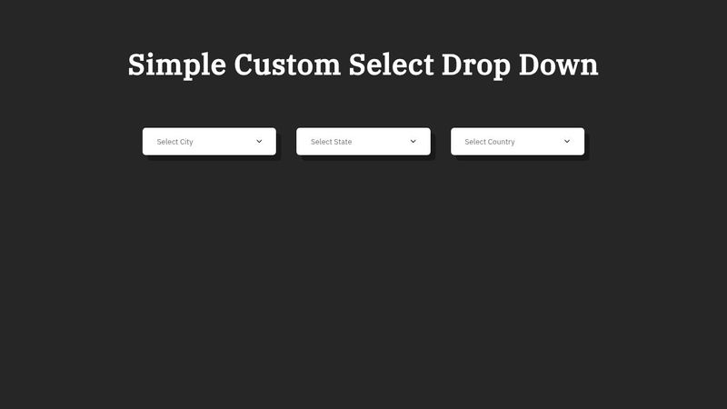 Simple Custom Select Drop Down