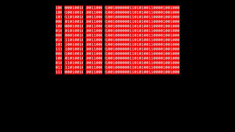 simple binary text animation