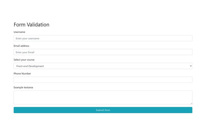Form Validation Project