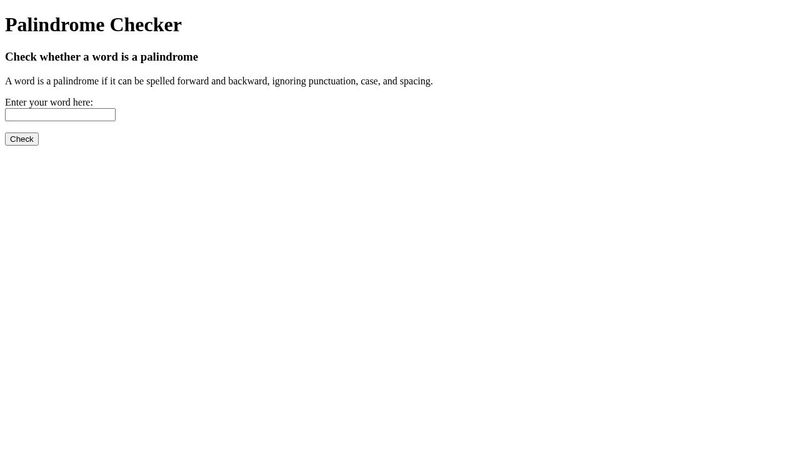 Palindrome Checker