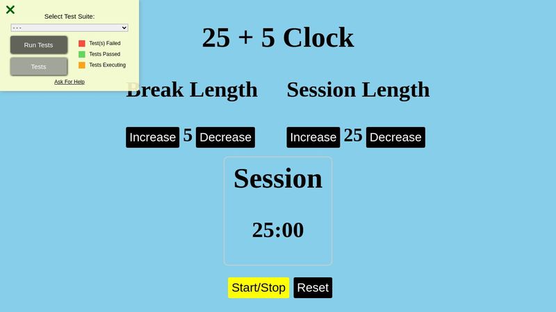 Build a 25 + 5 Clock (FreeCodeCamp)