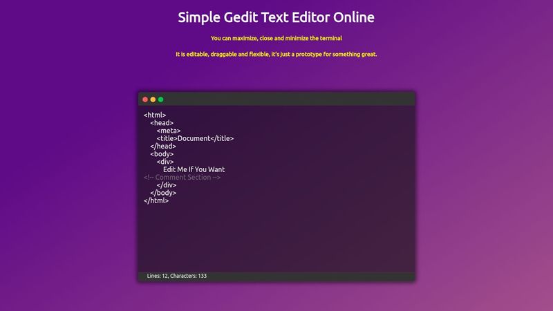Text Editor, Terminal
