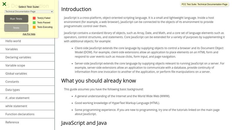 Build a Technical Documentation Page - Responsive Web Design Projects