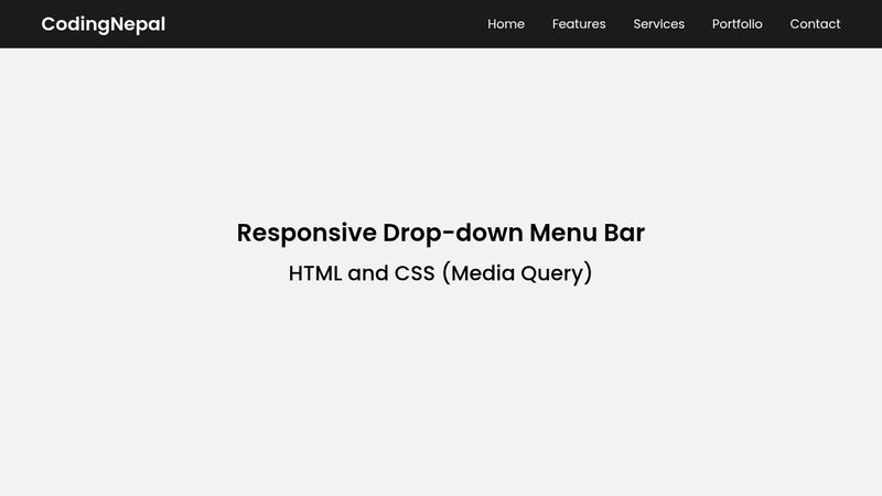 Responsive Dropdown Menu Bar