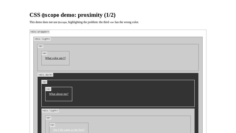 CSS `@scope` demo: proximity (1/2)